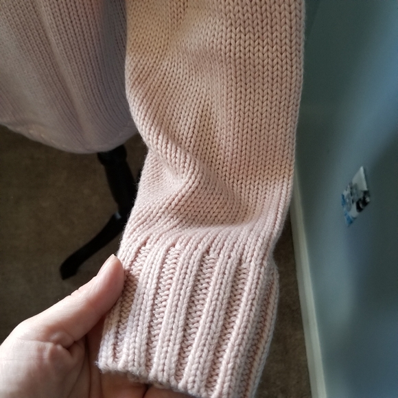 Monteau | Sweaters | Monteau Pink Sweater Cute Cable Knit Medium | Poshmark